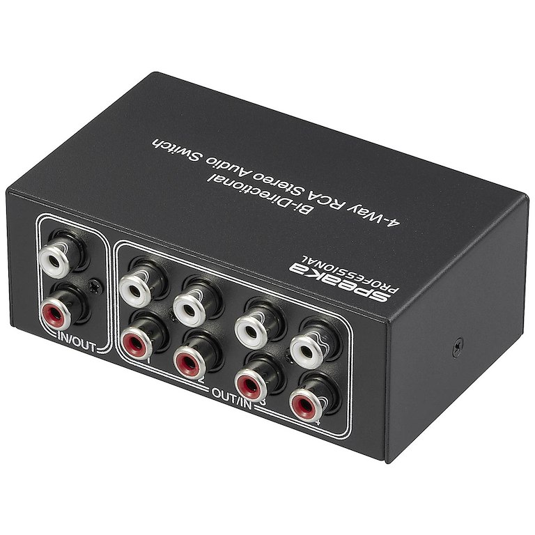 SpeaKa Professional RCA Audio Switch SP-AS-500 – Preklopnik 4×1 za stereo zvuk