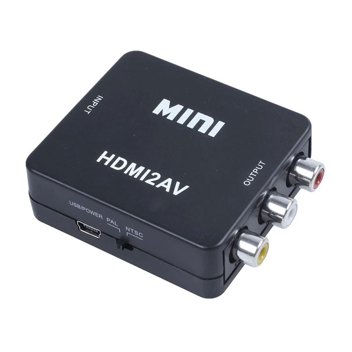 Adapter HDMI AF IN – 3xRCA F OUT, power USB BF mini 5pin