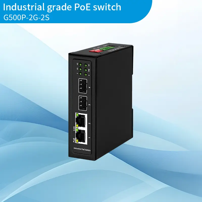 Hasivo G500P-2G-2S Industrijski PoE++ svič sa 2 Gigabit porta i 2 SFP slota