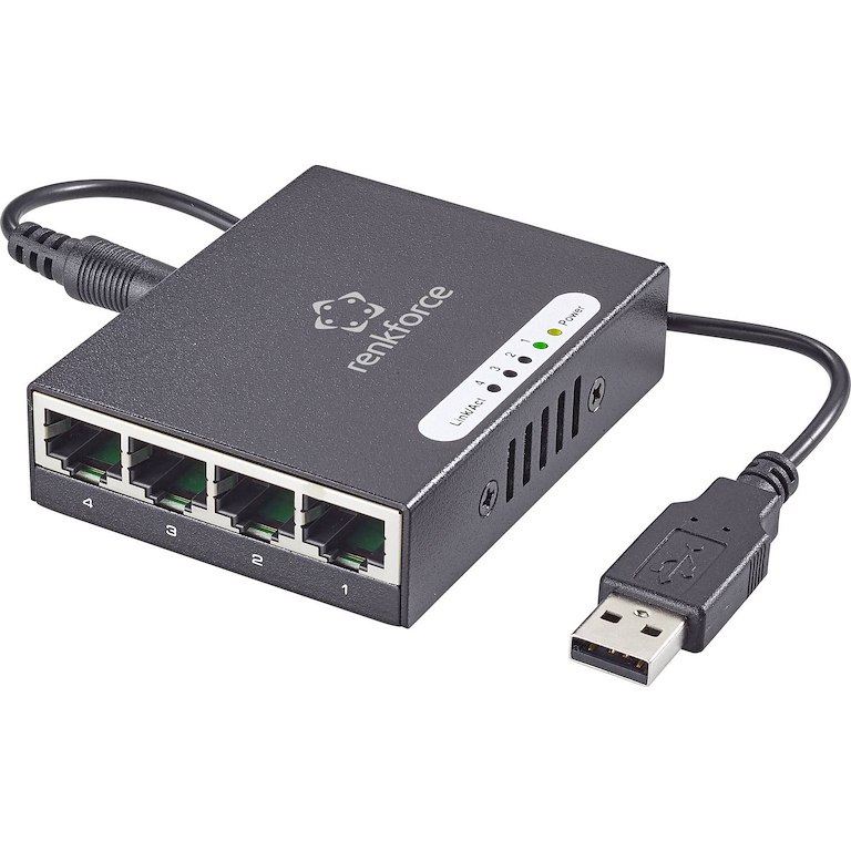 Renkforce RF-4270245 Network switch 4 ports 1 GBit/s USB power supply
