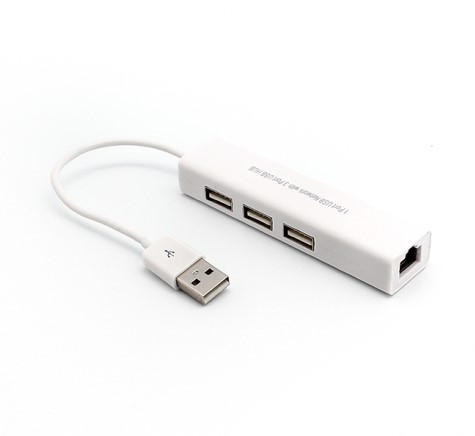 Adapter USB 2.0 na LAN RJ45 i USB HUB 3 porta