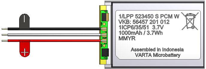 Varta 1/LPP 523450 S PCM W specijalni akumulatori prizmaticni kabel LiPo 3.7 V 1000 mAh
