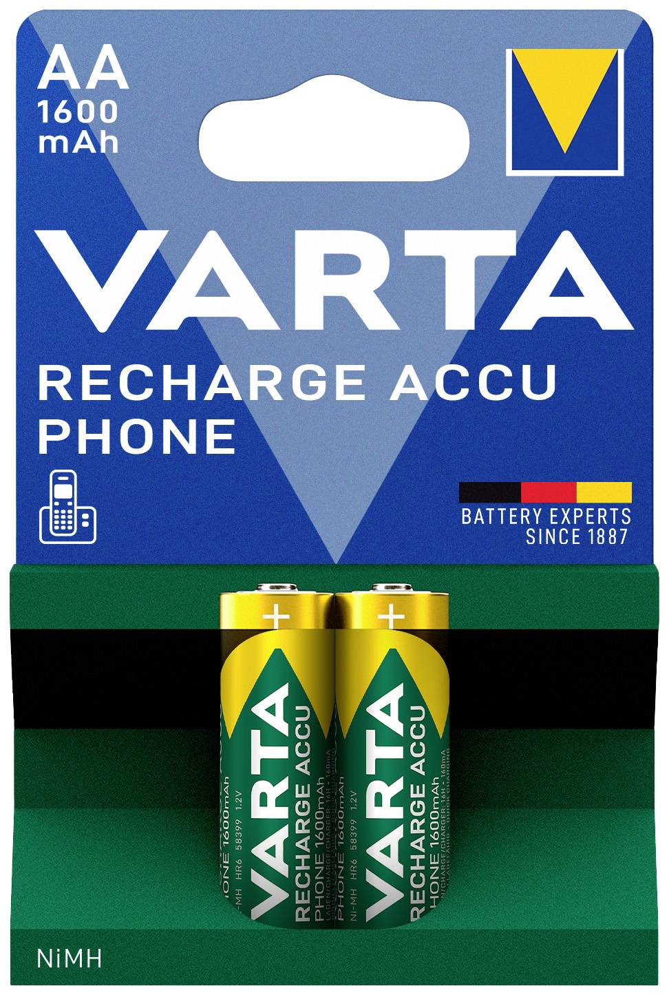 Varta RECH.AC.Phone AA1600mAh BLI2 mangan (AA) akumulator NiMH 1600 mAh 1.2 V 2x