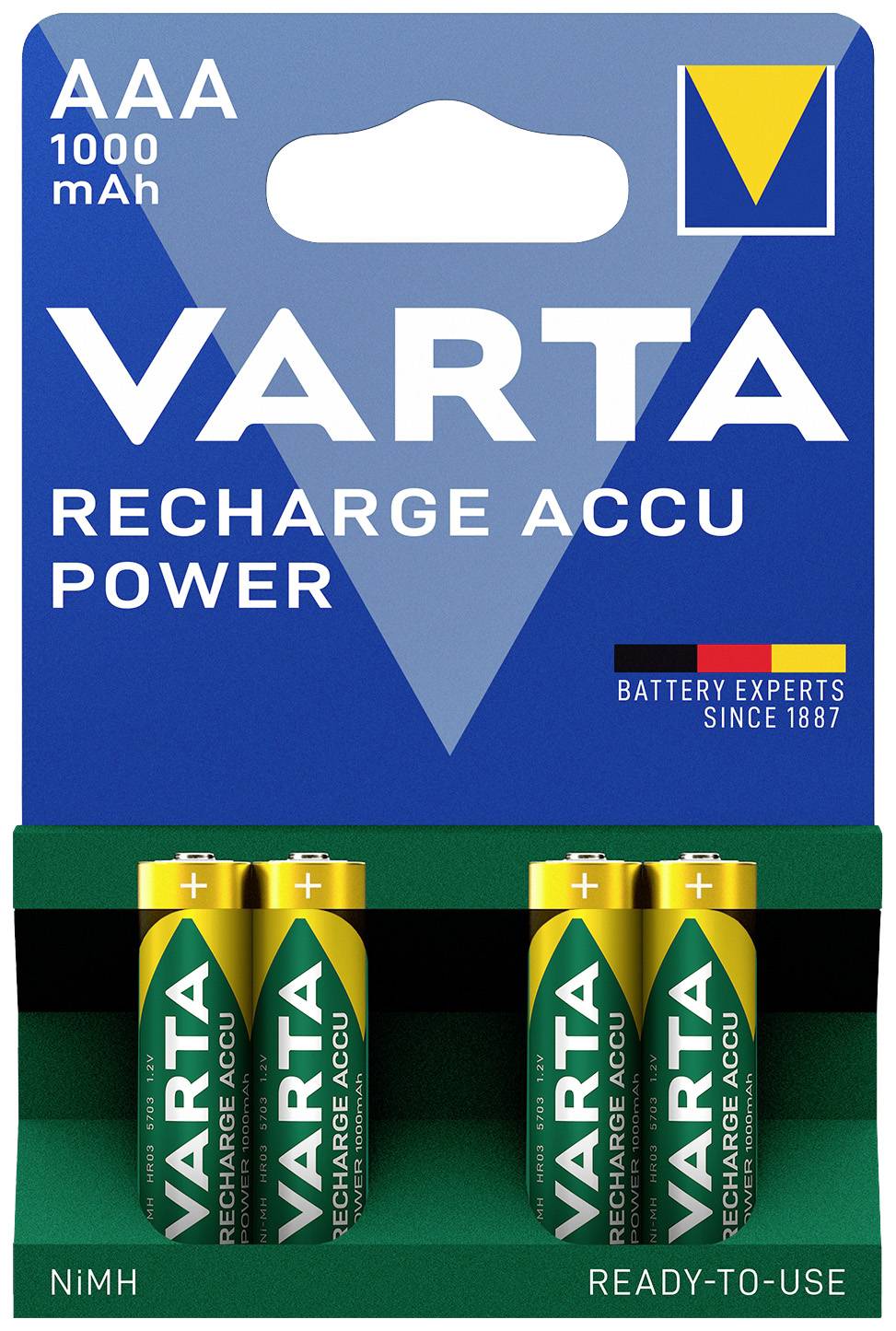 Varta RECH.AC.Power AAA1000mAh BLI4 micro (AAA) akumulator NiMH 1000 mAh 1.2 V 4x