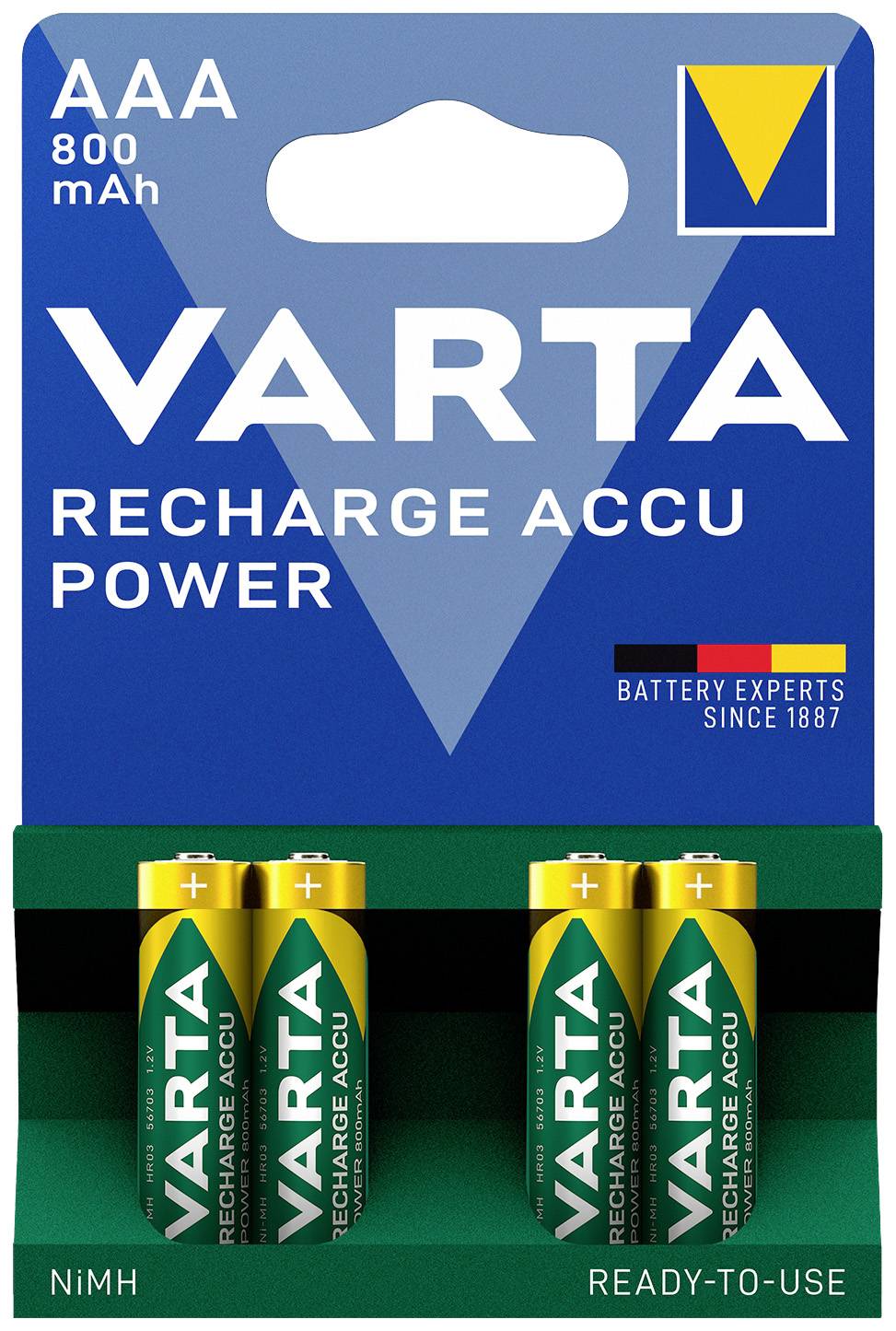 Varta RECH.AC.Power AAA800mAh BLI4 micro (AAA) akumulator NiMH 800 mAh 1.2 V 4x