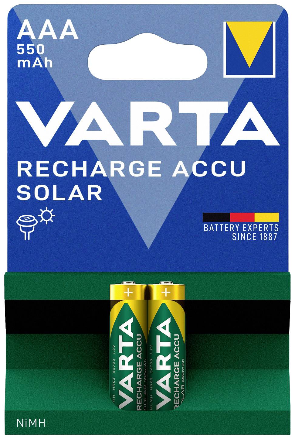 Varta RECH.AC.Solar AAA550mAh BLI2 micro (AAA) akumulator NiMH 550 mAh 1.2 V 2x