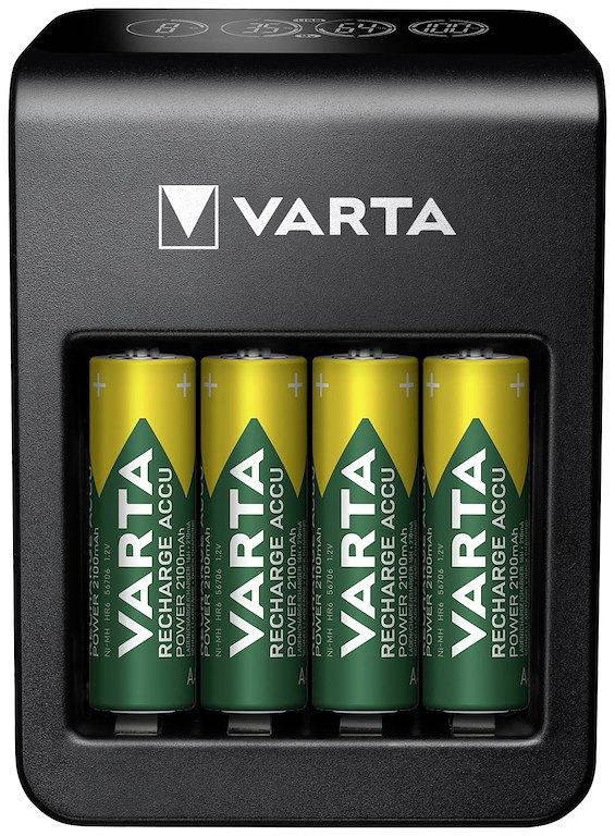 Varta LCD Plug Charger+ 4x 56706 punjac okruglih stanica nikalj-metal-hidridni micro (AAA), mangan (AA), 9 V block