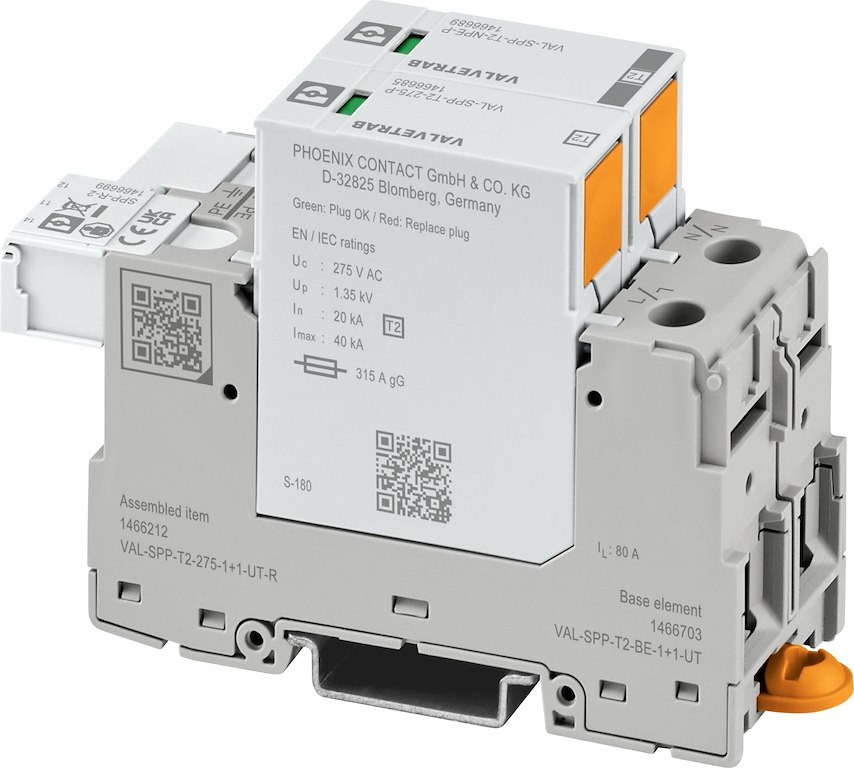 Phoenix Contact 1466212 VAL-SPP-T2-275-1+1-UT-R odvodnik prenapona Zastita od prenapona za: razvodni orman 40 kA 1 kom.