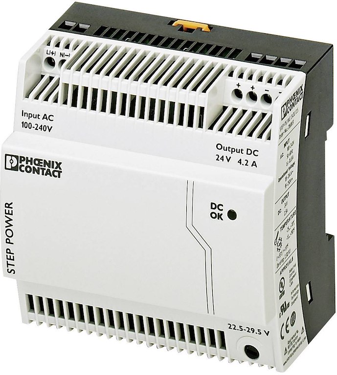 Phoenix Contact STEP-PS/1AC/24DC/4.2 DIN-napajanje (DIN-sina) 24 V/DC 4,4 A 100 V Broj izlaza: 1 xSadrzaj 1 kom.