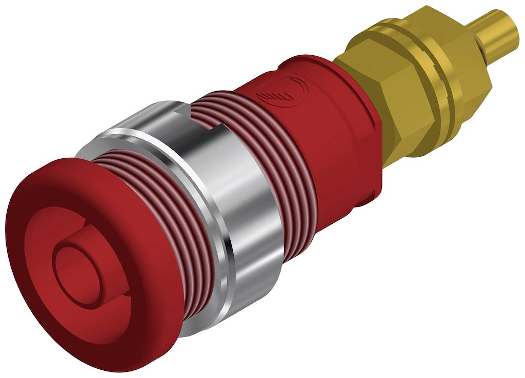 SKS Hirschmann SEB 2600 G M4 sigurnosni laboratorijski zenski konektor zenski konektor, vertikalna ugradnja Pin-fi: 4 mm crvena