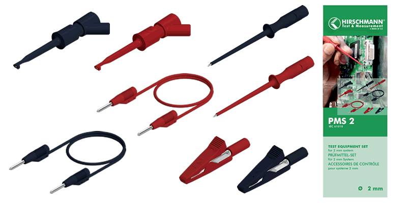 SKS Hirschmann PMS 2 komplet mernih kablova [konektor 2 mm – konektor 2 mm] 1.00 m crna, crvena 1 Set