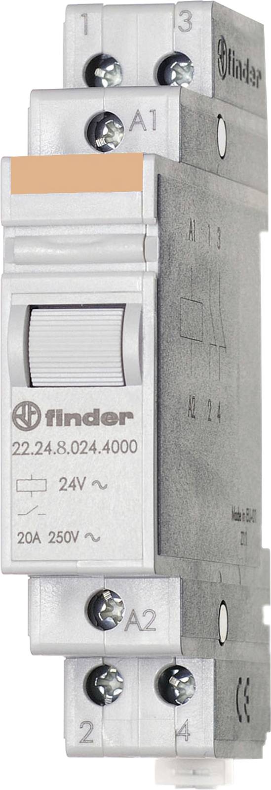 Finder 22.24.8.230.4000 industrijski relej Preklopna struja (maks.): 20 A 2 NC
