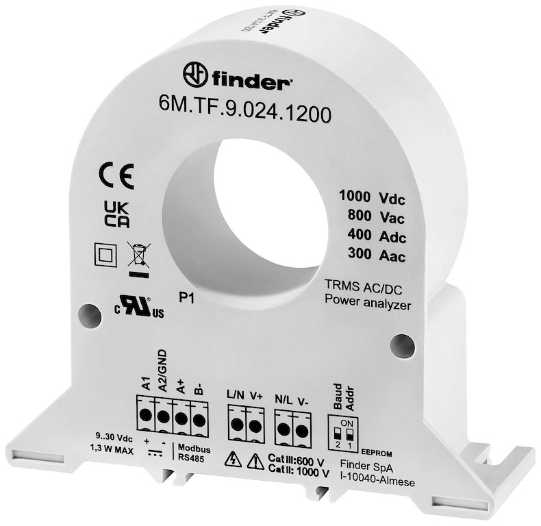 Monofazni pretvarac energije za merenje TRMS AC i DC 300A – 800 V AC / 400A – 1000 V DC Finder 6M.TF.9.024.1200 energetski merni pretvarac