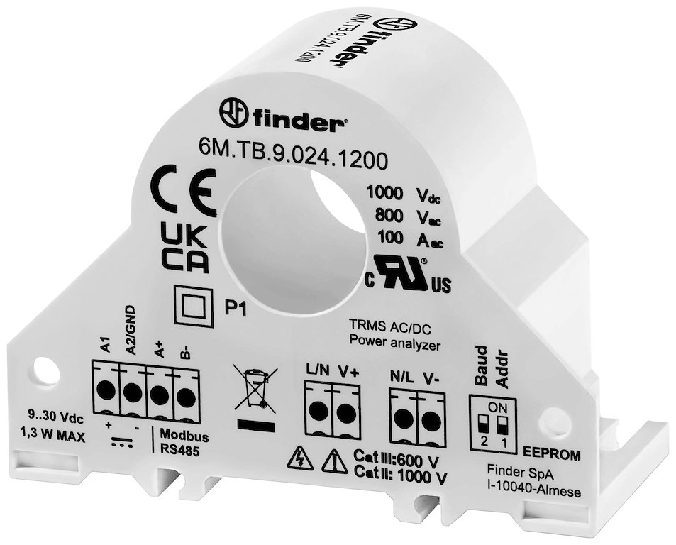 Monofazni pretvarac energije za TRMS AC i DC merenja 100A – 800 V AC / 1000 V DC Finder 6M.TB.9.024.1200 energetski merni pretvarac