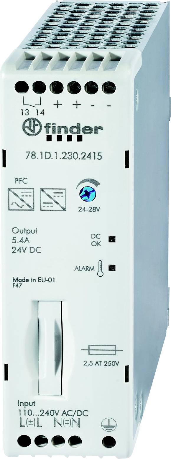 Finder 78.1D.1.230.2415 DIN napajanje (DIN sina) 24 V/DC 5,4 A 130 V