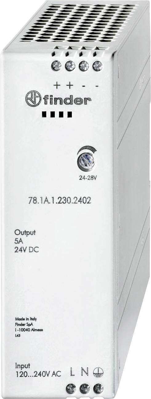 Finder 78.1A.1.230.2402 DIN-napajanje (DIN-sina) 24 V/DC 5 A 120 V