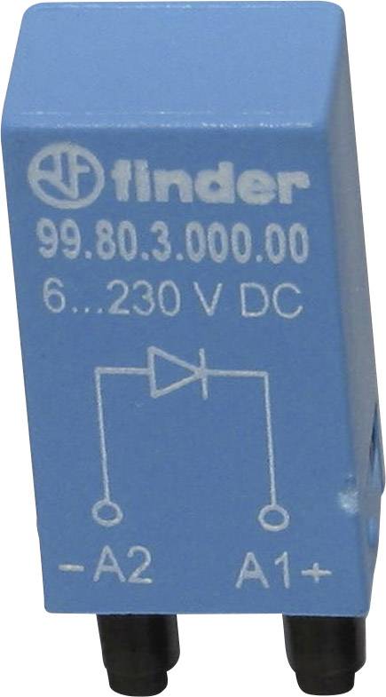 Finder plug-in modul sa supresor diodom, bez LED 99.80.3.000.00 Pogodan za model (relej): Finder 94.54.1, Finder 94.84.3, Finder 95.85.3, Finder 95.95.3