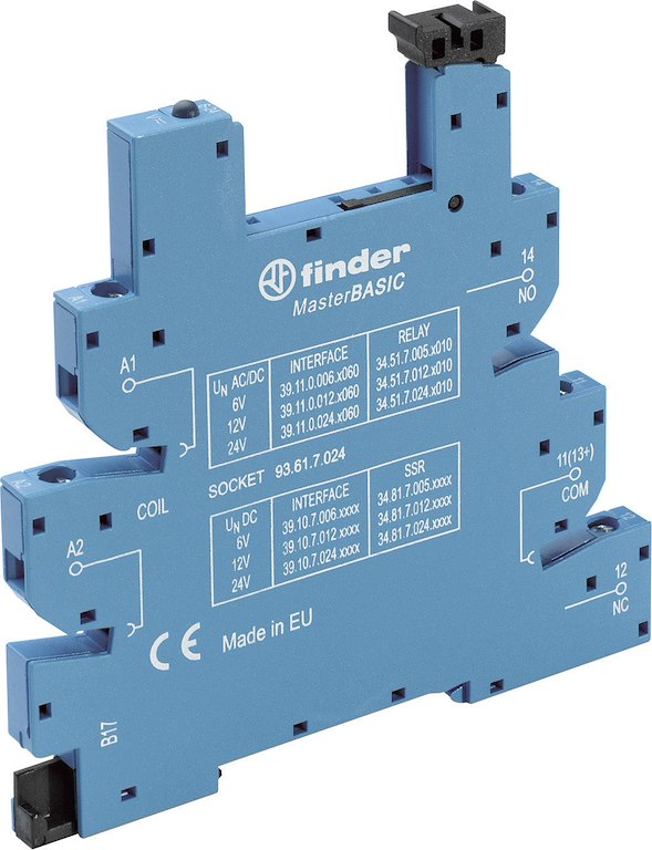Finder 93.61.8.230 baza releja sa ruckom, sa LED, sa kolom za suzbijanje smetnji EMC Pogodno za serije (relej): Finder serije 34 Finder 34.51, Finder 34.81