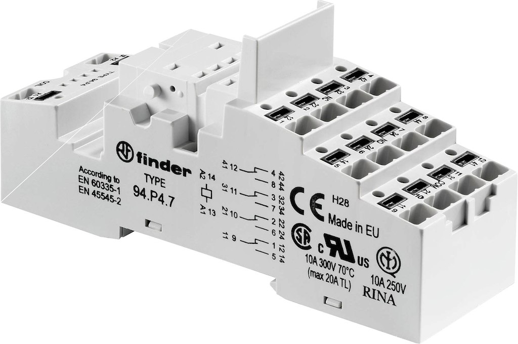 Baza releja Finder 94.P4.7 (D k s k V) 46 k 31 k 95,5 mm