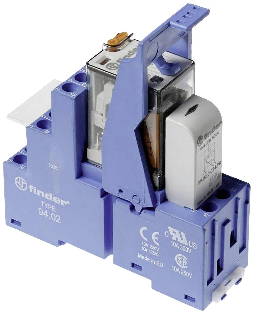 Relej spojnice sa vijcanim spojevima, 2 preklopna kontakta 10 A, kalem 230 V AC Finder 58.32.8.230.0060 spojni relej 230 V/AC 10 A 2 preklopnik