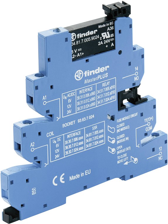 Finder solid state relej 39.30.7.024.9024 Strujno opterecenje (maks.): 2 A Preklopni napon (maks.): 24 V/DC
