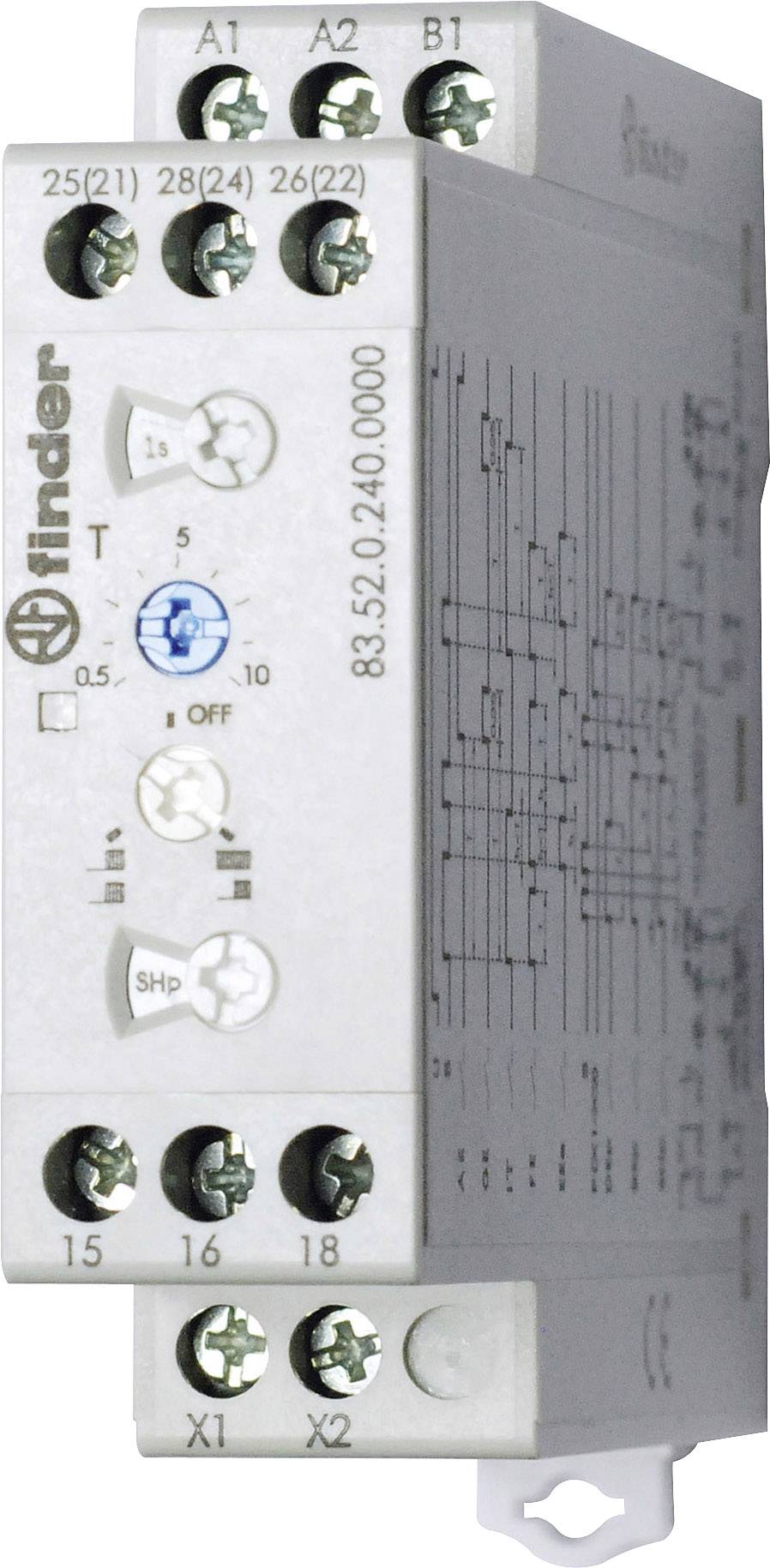 Finder 83.52.0.240.0000 83.52.0.240.0000 multifunkcionalni vremenski relej Vremenski opseg: 0,05 s – 10 dana 2 ukljucivanje