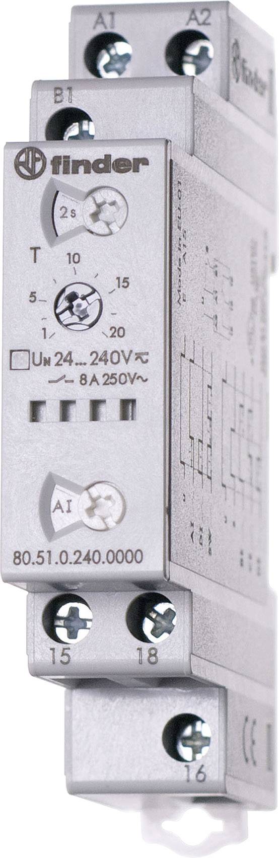 Finder 80.51.0.240.0000 80.51.0.240.0000 multifunkcionalni vremenski relej Vremenski opseg: 0,1 s – 24 h 1 ukljucivanje