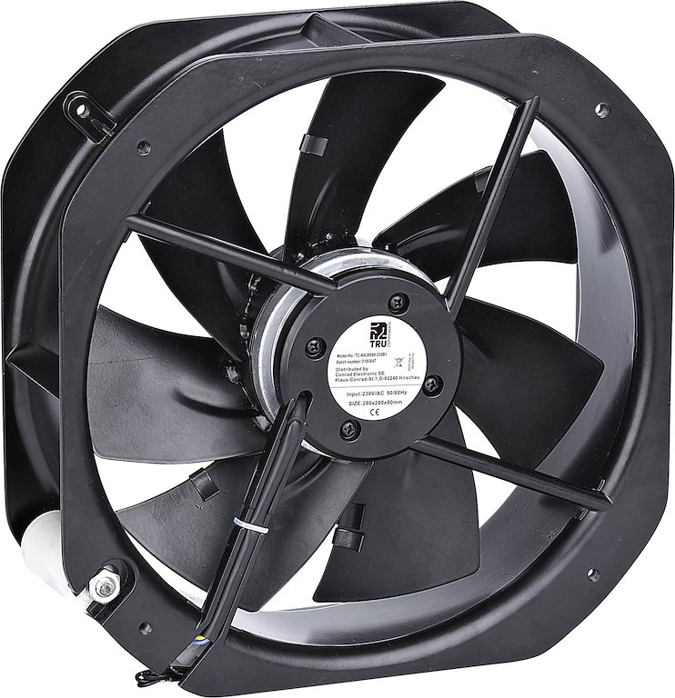 Tru Components TC-NA28080-230B1 aksijalni ventilator 230 V/AC 2570 m?/h (D * S * V) 280 * 280 * 80 mm
