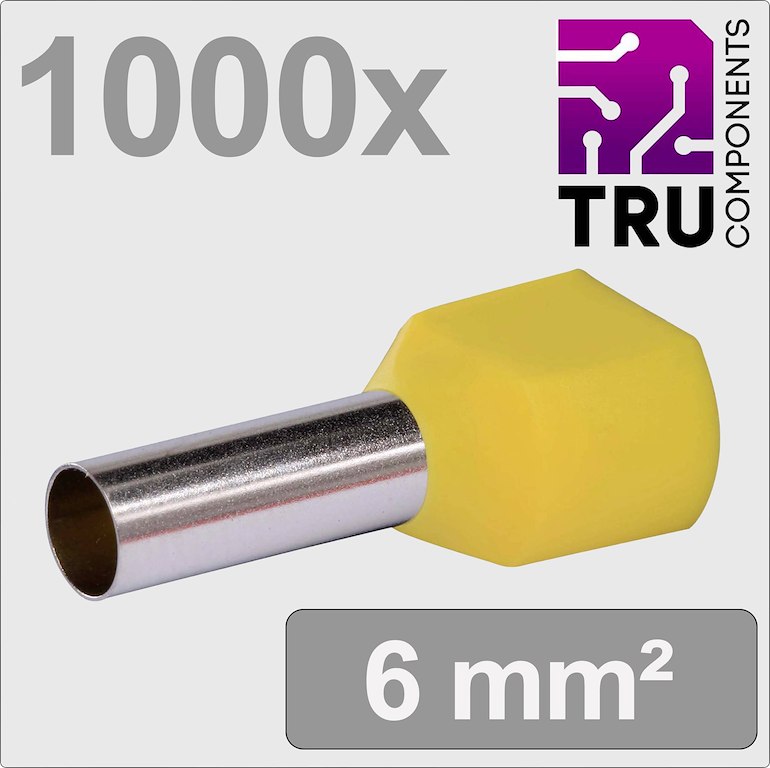 Tru Components TC-13377248 dupla jezgra 6 mm 2 delimicno izolovana zuta 1000 kom