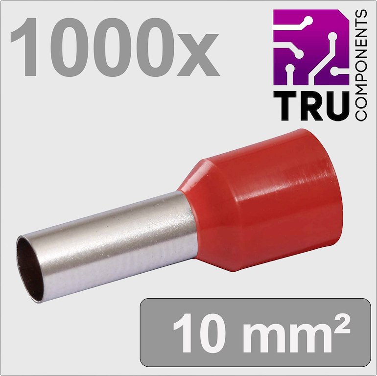 Tru Components TC-13377220 suplje 10 mm 2 delimicno izolovane crvene 1000 kom