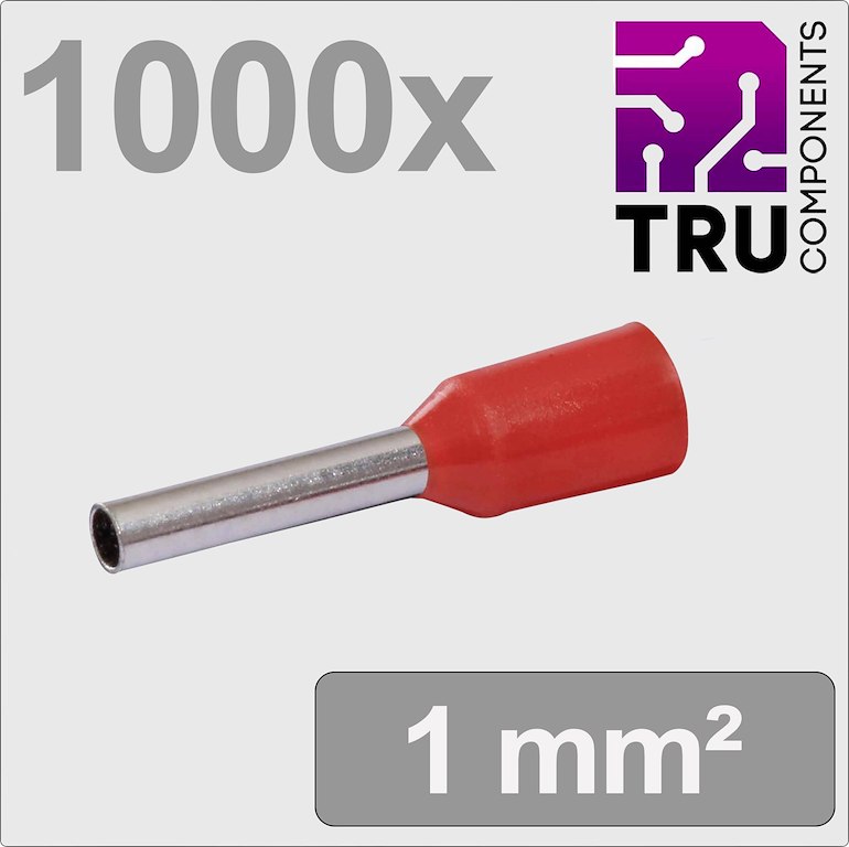 Tru Components TC-13377200 suplje 1 mm 2 delimicno izolovane crvene 1000 kom