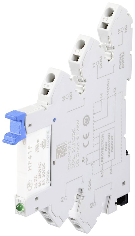 Tru Components TC-FI-41F-3 24V industrijski relej Nazivni napon: 24 V/AC, 24 V/DC Maks. struja ukljucivanja: 6 A 1 NC, 1 NO