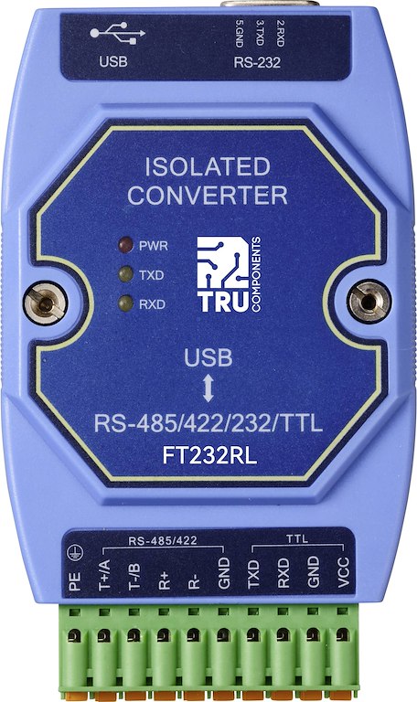 Tru Components TC-12626056 TC-E810-U15 serijski konvertor USB, RS-422, RS-485, D-SUB9 3,3 V, 5 V