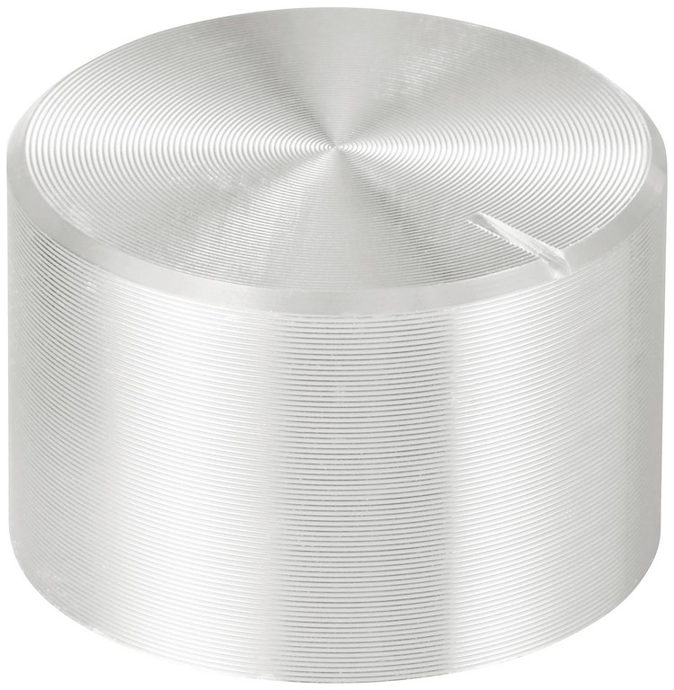 Tru Components TC-11613836 dugme sa okretnim dugmetom sa oznakom srebro (fi * H) 20 mm * 13 mm aluminijum, plastika