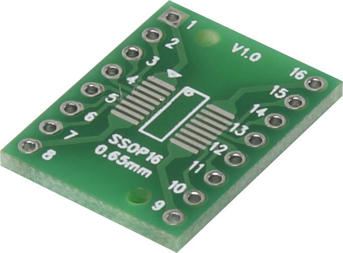 Eksperimentalna Stampana ploca od epoksida (D*S) 18 mm * 15,6 mm 35 mikrom raster 2,54 mm Tru Components SSOP16-L