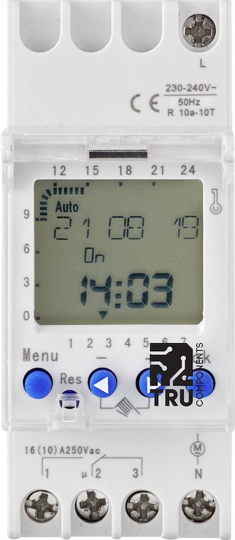 Tru Components TC-8576092 vremenski prekidac za prednju instalaciju TRU-DTS-AHC811 230 V/AC nedeljni program