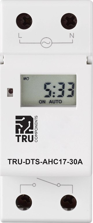 Tru Components TC-8576084 Vremenski prekidac na DIN sinu TRU-DTS-AHC17-30A 230 V/AC nedeljni program
