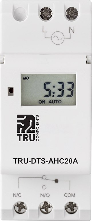 Tru Components TC-8576104 Vremenski prekidac na DIN sinu TRU-DTS-AHC20A 230 V/AC nedeljni program