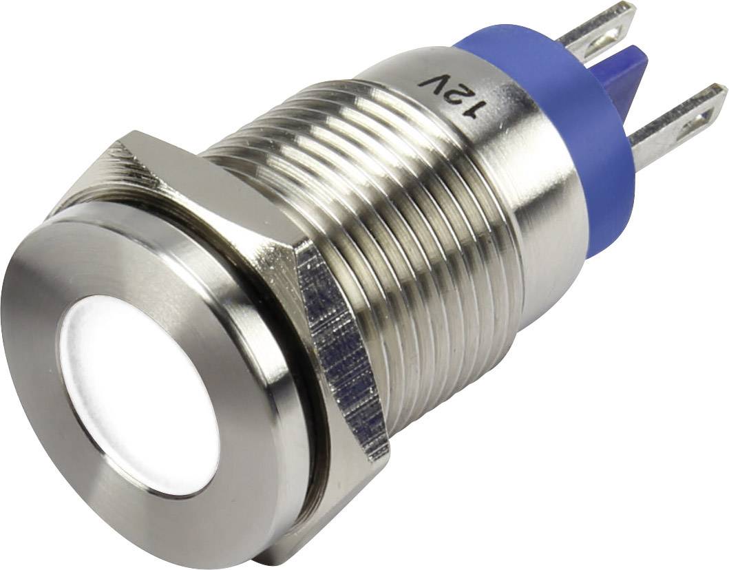 Tru Components LED signalna lampica bela 12 V/DC GK16F-D/V/12V/N