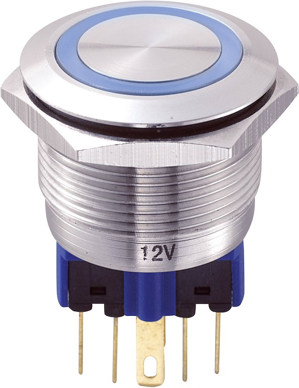 Tru Components GK22-11E/B/12V dugme sa zastitom od vandalizma 250 V/AC 5 A 1 * ukljuceno/(ukljuceno) IP65 dugme