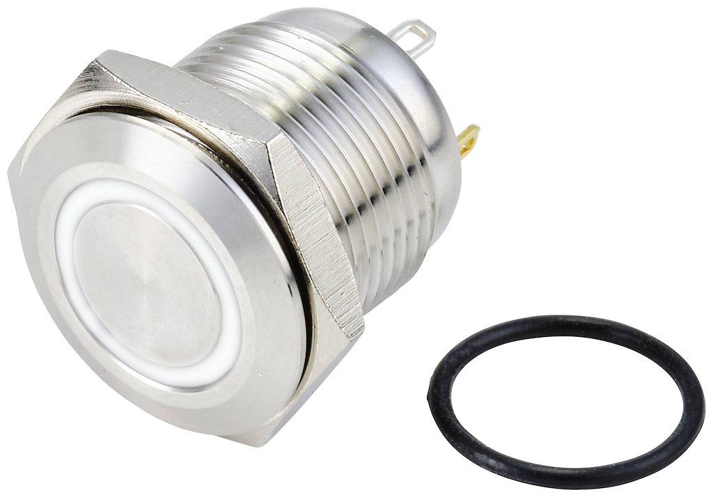 Tru Components TC-10090924 GK16F-10E/J/V/24V/S prekidac sa zastitom od vandalizma 48 V/DC 2 A 1 * dugme za iskljucivanje/(ukljucivanje) belo IP65