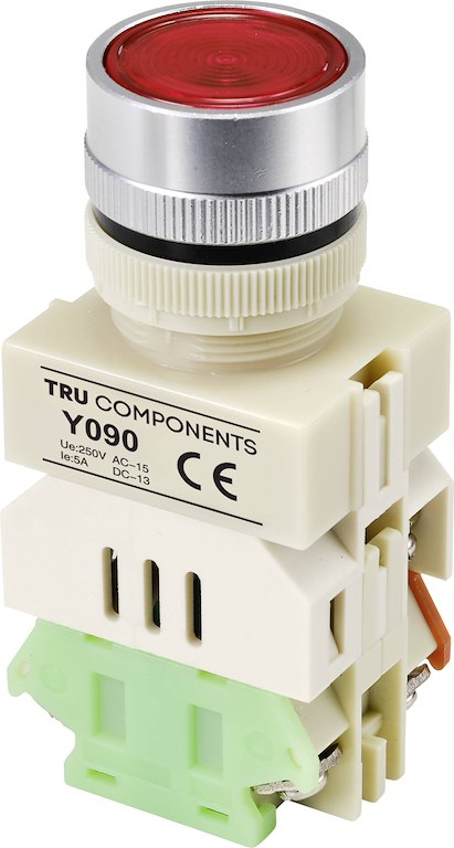 Tru Components TC-9219080 I090 dugme 250 V/AC 5 A 1 * dugme za ukljucivanje/(ukljucivanje) crveno (fi) 30 mm
