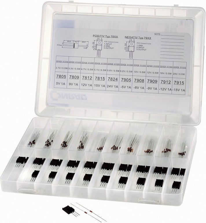 Tru Components asortiman dioda/regulatora napona 1566295 130 kom