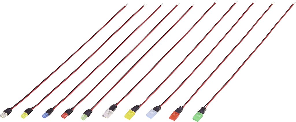 Tru Components TC-6649288 LED komplet zuta, plava, crvena, standardno zelena (svilena mat), beli polistiren 2 * 3 mm, 2 * 5 mm Tacna