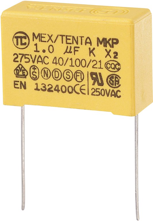 Tru Components MKP-*2 MKP-*2-kondenzator za suzbijanje radio smetnji, radijalno ozicen 1 mikroF 275 V/AC 10% 27,5 mm (D * s * V) 32 * 11 * 20 mm