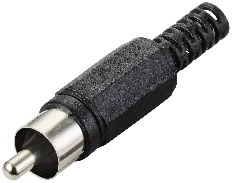 Tru Components TC-10336008 RCA konektor ravni muski konektor crni ad