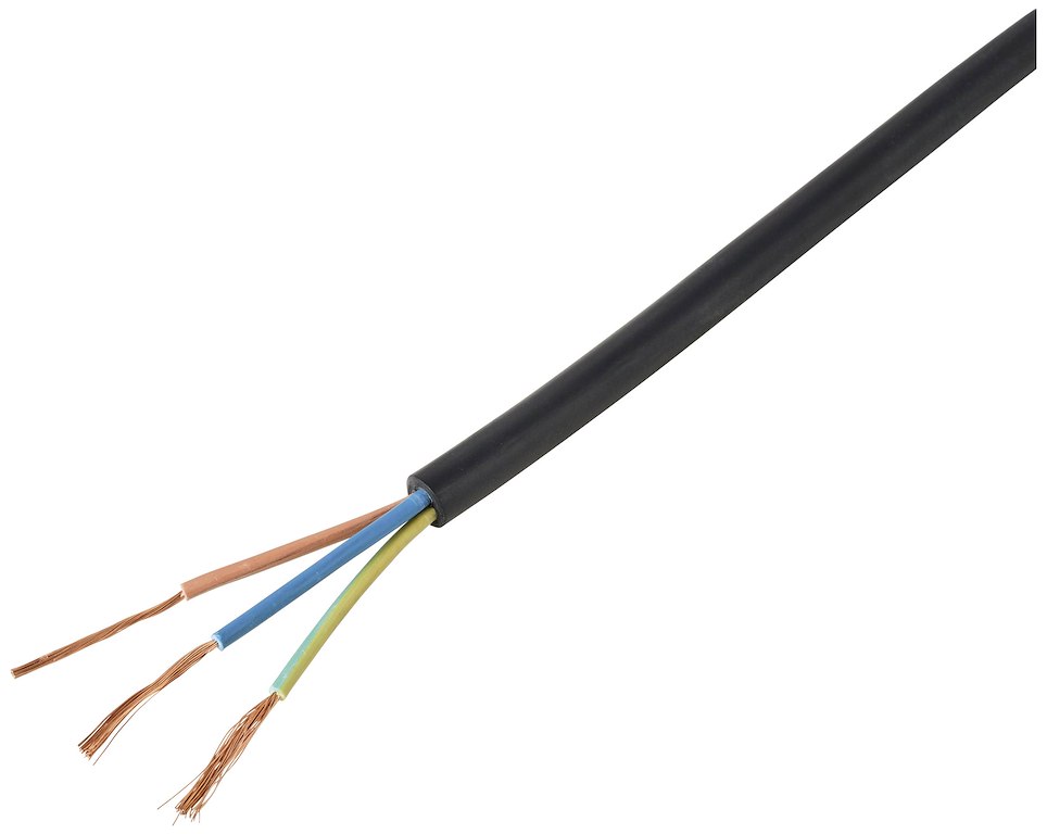 Tru Components TC-11594936 gumirani kabl H07RN-F 3 * 1,5 mm 2 crni 1m