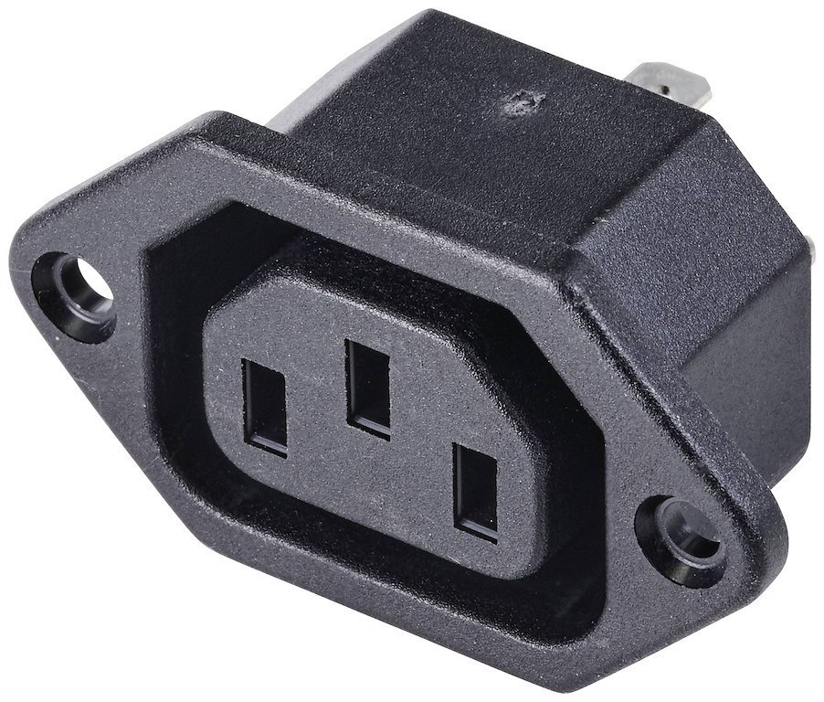 Tru Components TC-10475844 IEC konektor zenski konektor za ugradnju, vertikalni Ukupan broj polova: 3 10 A crni