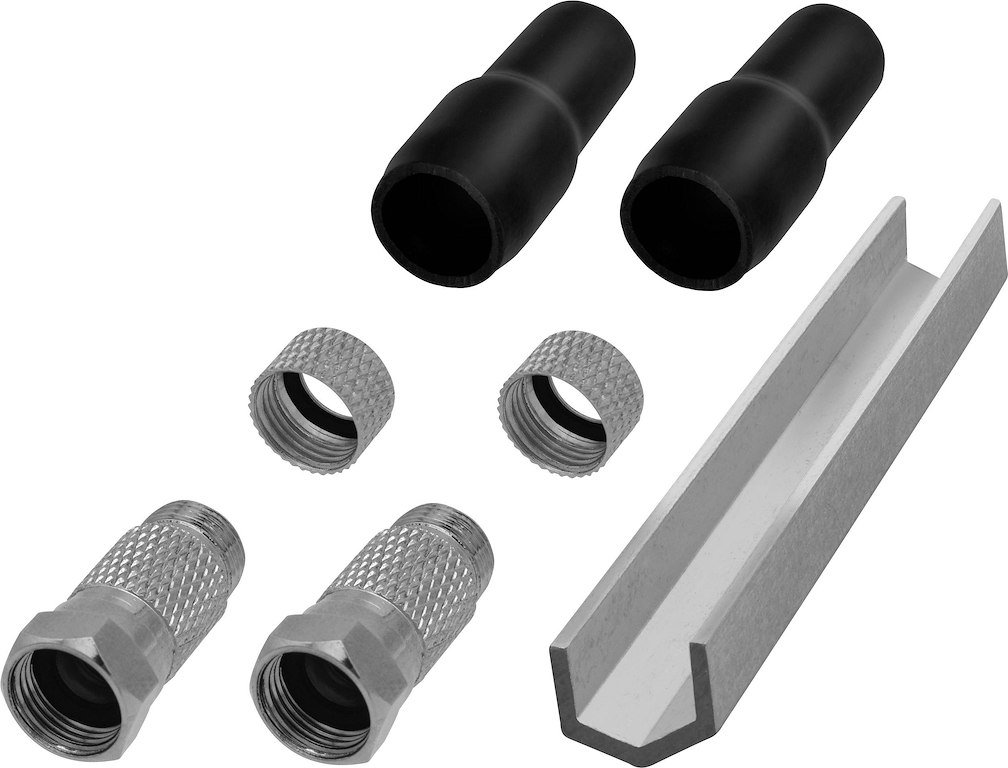 Tru Components TC-6936288 F-konektor sa navlakom protiv savijanja Prikljucci: F-utikac Precnik kabla: 8 mm 1 set