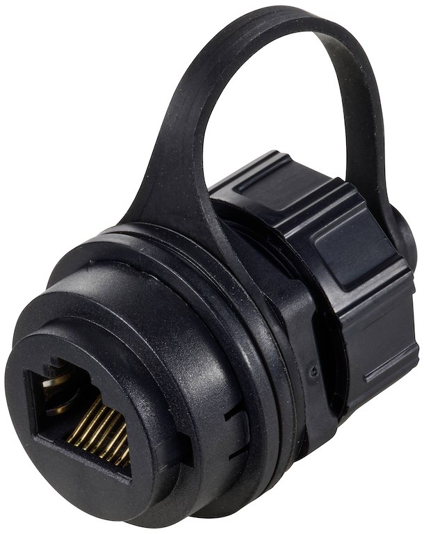 Tru Components TC-12770440 RJ45 okrugla uticnica za ugradnju IP65 sa poklopcem ad